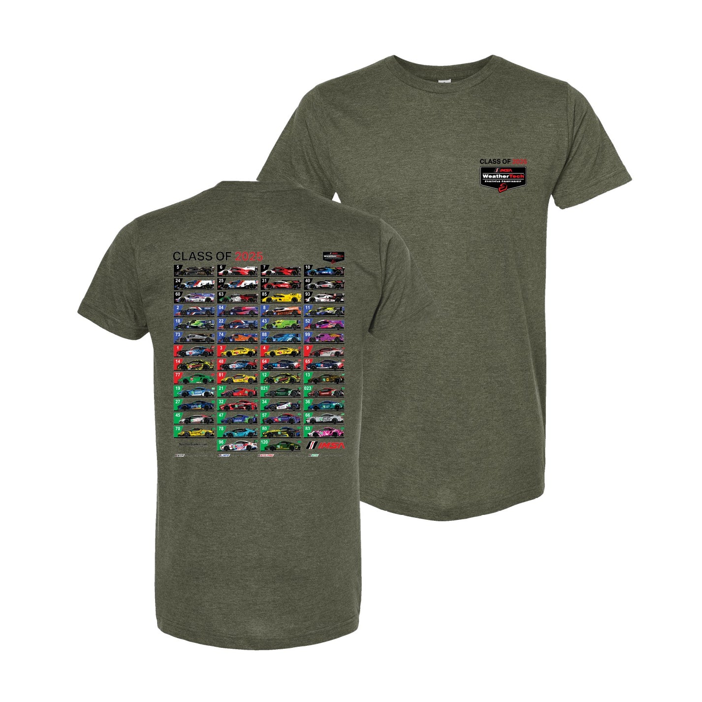 2025 IMSA Spotter Guide Tee - Military Green – Team IMSA