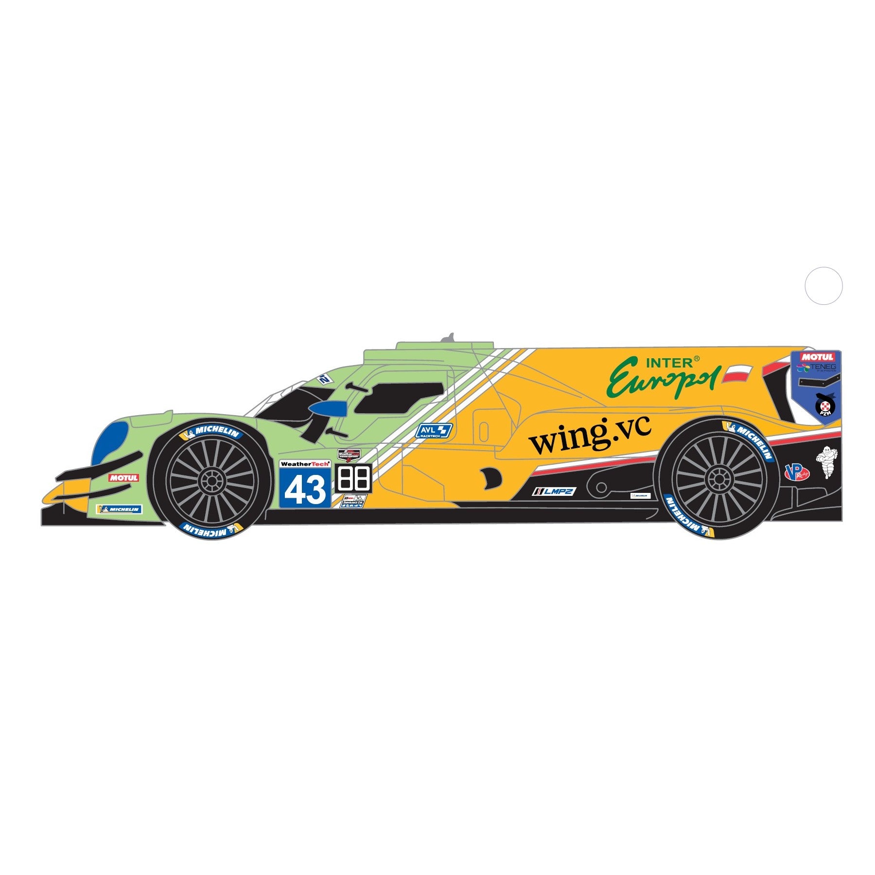 Inter Europol #43 LMP2 Car Lapel Pin – Team IMSA